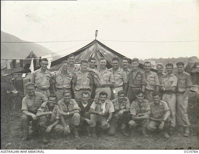 Group portrait of pilots of No. 78 (Kittyhawk) Squadron RAAF which ...