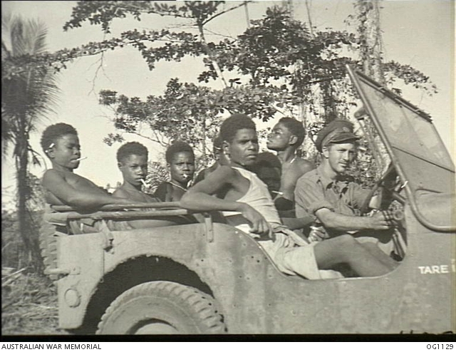 AITAPE, NORTH EAST NEW GUINEA. C. 1944-06. RIDING IN A JEEP IS A TREAT ...