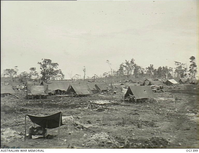 NOEMFOOR ISLAND, DUTCH NEW GUINEA. C. 1944-07. THE TENT CAMP SITE OF A ...