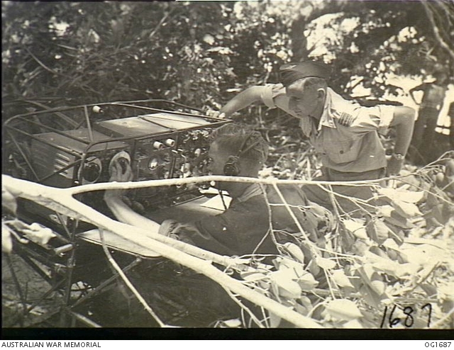 Aitape, North East New Guinea. C. 1944-12-25. Two members of a RAAF ...