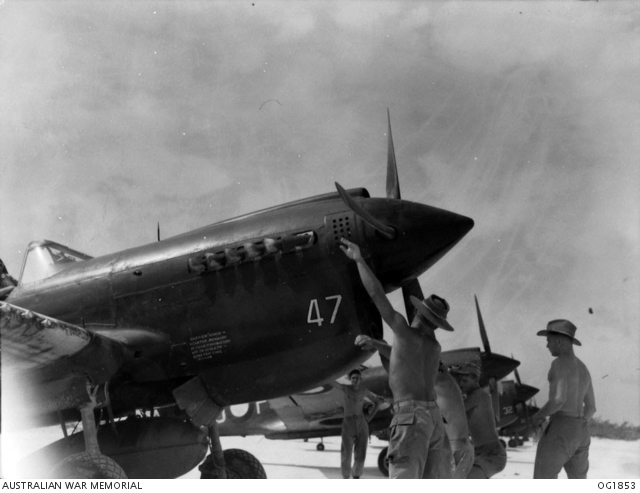 NOEMFOOR ISLAND, DUTCH NEW GUINEA. C. 1944-12. GROUND STAFF OF NO. 80 ...
