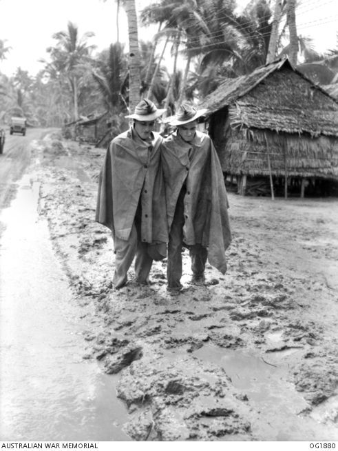 LEYTE ISLAND, PHILIPPINES. C. 1944-12-02. TWO AUSTRALIAN AIRMEN WEARING ...