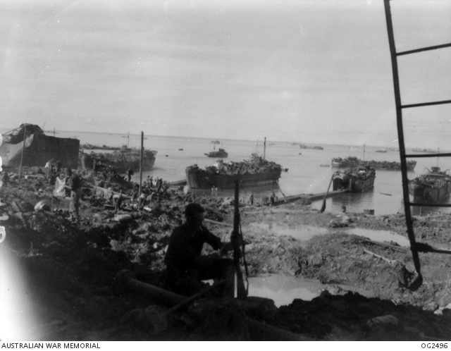 TARAKAN ISLAND, BORNEO. 1945-05-01. LSTS (LANDING SHIPS, TANK) WHICH ...