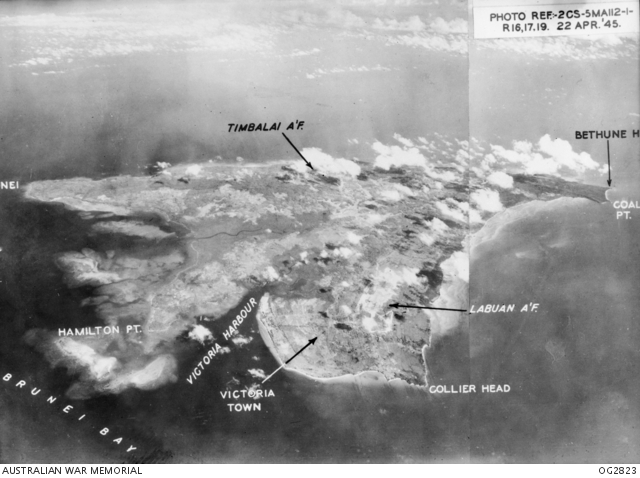LABUAN ISLAND, NORTH BORNEO. 1945-04-22. SCENE OF LATEST LANDING, THE ...