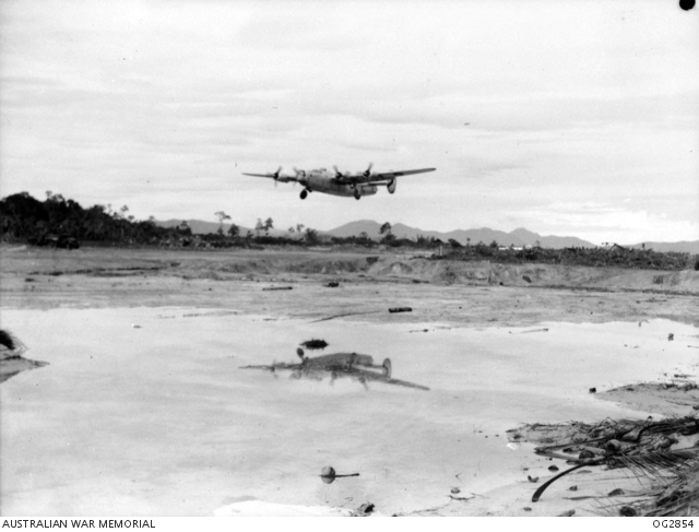 PALAWAN ISLAND, PHILIPPINES. 1945-06. A RAAF LIBERATOR BOMBER AIRCRAFT ...