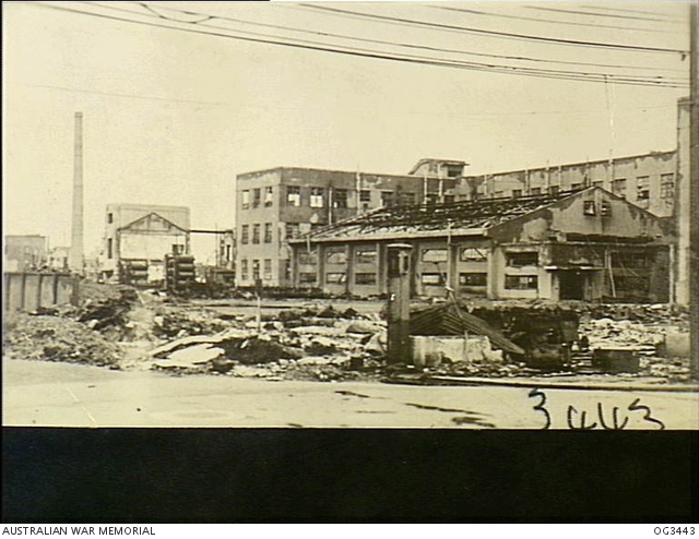 YOKOHAMA, JAPAN. C. 1945-09. THE RUINS OF JAPANESE BUILDINGS DESTROYED ...