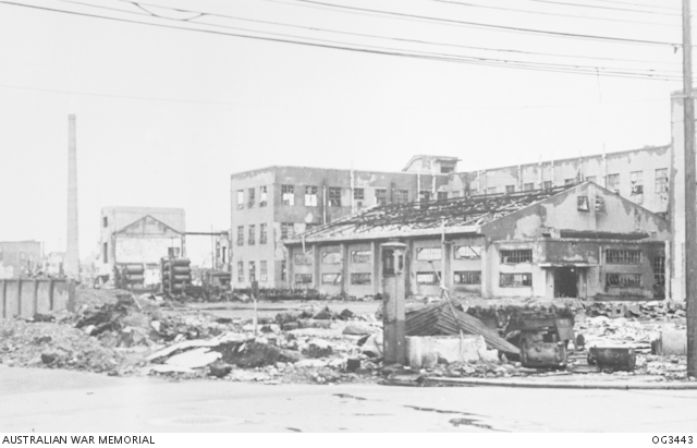 YOKOHAMA, JAPAN. C. 1945-09. THE RUINS OF JAPANESE BUILDINGS DESTROYED ...