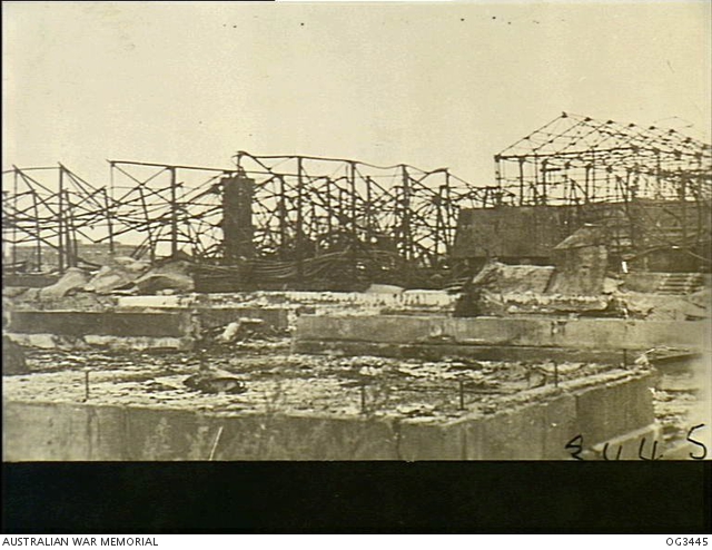 YOKOHAMA, JAPAN. C. 1945-09. THE RUINS OF JAPANESE BUILDINGS DESTROYED ...