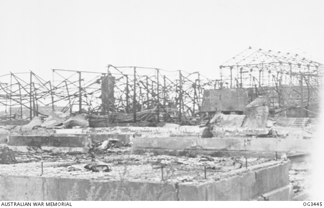 YOKOHAMA, JAPAN. C. 1945-09. THE RUINS OF JAPANESE BUILDINGS DESTROYED ...