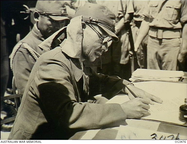 KOEPANG, TIMOR, NETHERLANDS EAST INDIES. 1945-09-11. JAPANESE COMMANDER ...