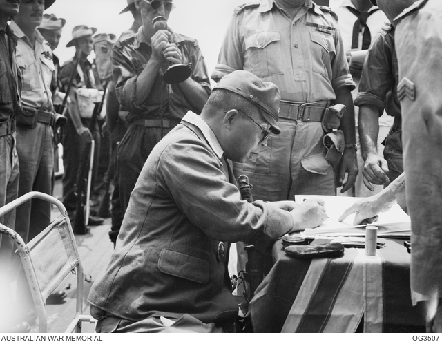KUCHING, SARAWAK. 1945-09-11. MAJOR GENERAL YAMAMURA, COMMANDER OF THE ...