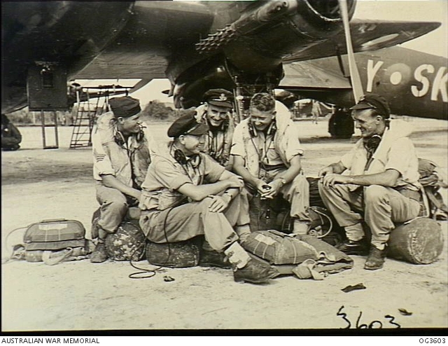 LABUAN, NORTH BORNEO. 1945-10-18. CREWS OF NO. 93 "GREEN GHOST ...