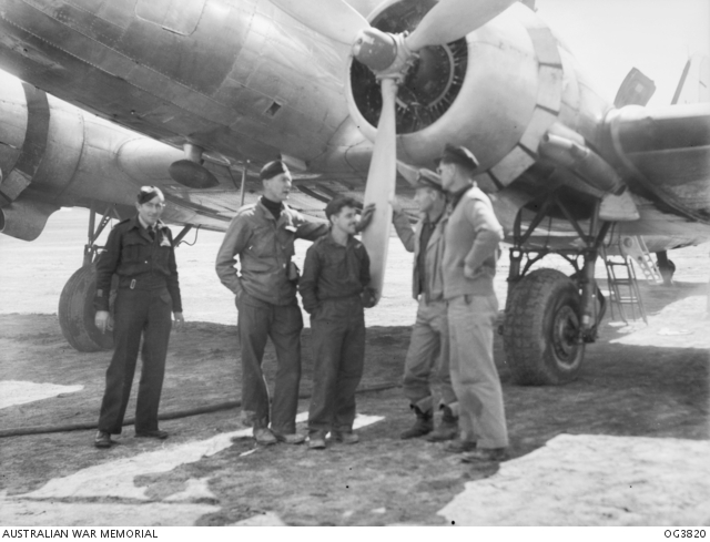 IWAKUNI, JAPAN. C. 1946-03. THE CREW OF THE FIRST DOUGLAS C47 DAKOTA AIRCRAFT ON THE REGULAR ...
