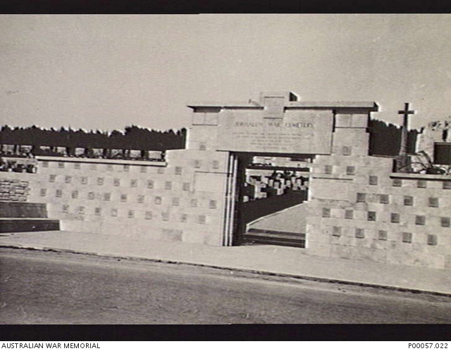 JERUSALEM, PALESTINE. ?1941. THE JERUSALEM WAR CEMETERY ENTRANCE ...
