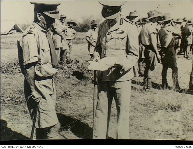 DARWIN, NT. 1940. LIEUTENANT COLONEL MARLAN (WITH STICK) AND MAJOR ...
