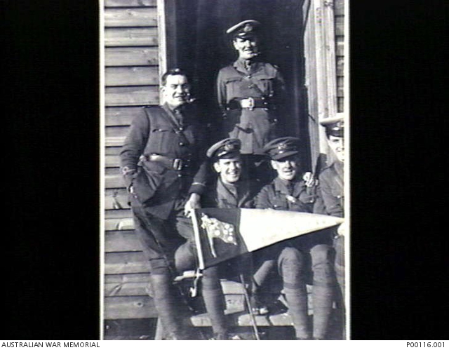 BLANDFORD CAMP, ENGLAND, 1915-12. TWO AUSTRALIANS AND A NEW ZEALANDER ...