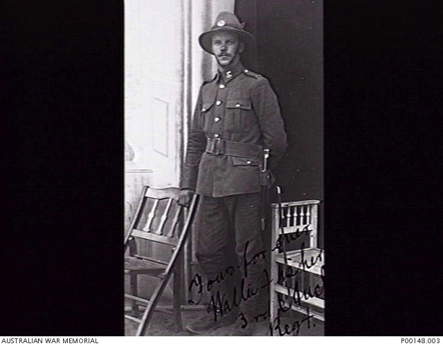 C. 1914. FULL PORTRAIT OF WALTER FISHER, 3RD AUCKLAND REGIMENT. LATER ...
