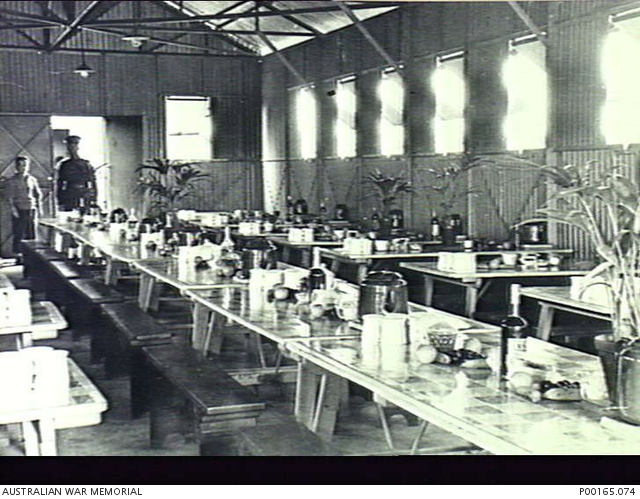 NORTH RYDE, NSW, 22.10.1943 MESS HALL SET FOR VISIT OF LORD GOWRIE ...