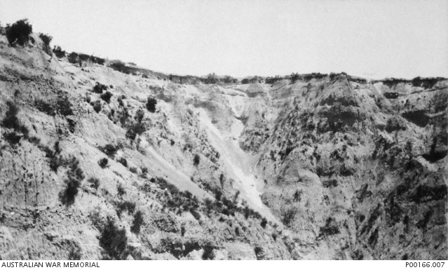 View of Quinn's Post located in an indentation in the top of a spur ...