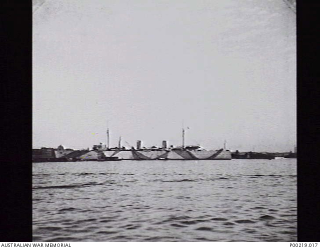 Mediterranean Sea, probably Alexandria. Port side view of the destroyer ...