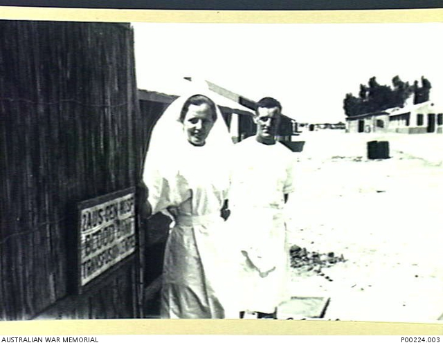SISTER BOBBIE ROBERTS AND CORPORAL WHITE OF THE 2/2 AUSTRALIAN GENERAL ...