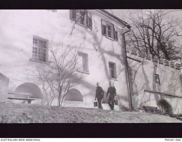 WEINSBERG. ALLIED PRISONERS OF WAR CARRYING BUCKETS OF WATER AT OFLAG ...