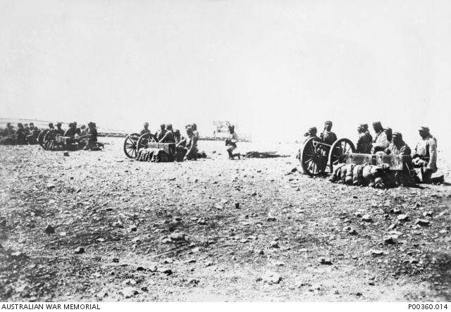 PALESTINE. TURKISH MACHINE GUN BATTERY IN ACTION | Australian War Memorial