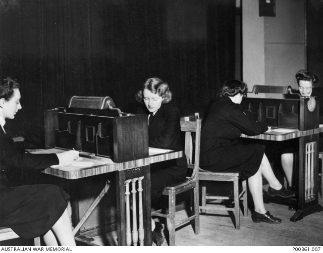 WRANS WRITING LETTERS IN RECREATION HUT AT HMAS HARMAN. ACT, C. 1941 ...