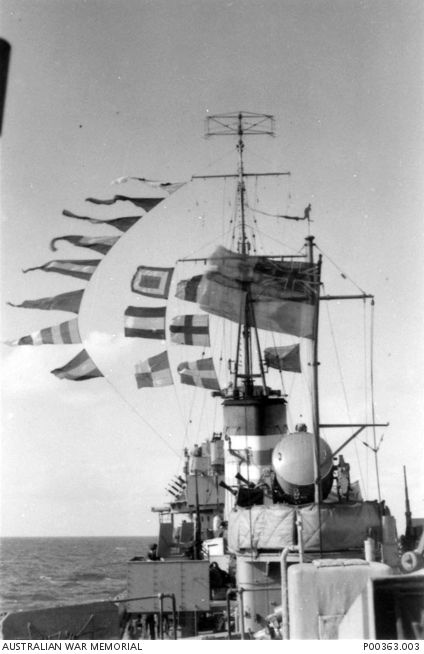 NAPIER, NEW ZEALAND, SIGNAL FLAGS ON BOARD HMAS VENDETTA. | Australian ...