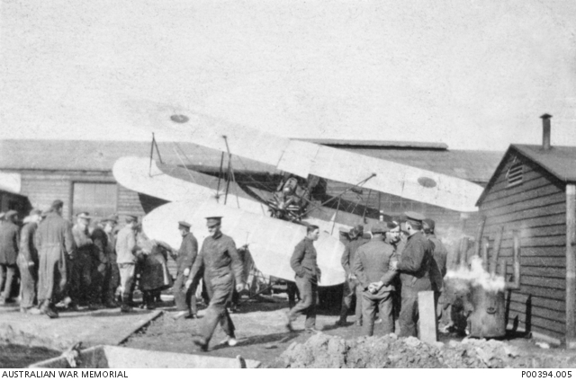 AIRMEN CROWD AROUND A VICKERS FB9 GUNBUS WHICH HAS CRASHED INTO THE ...
