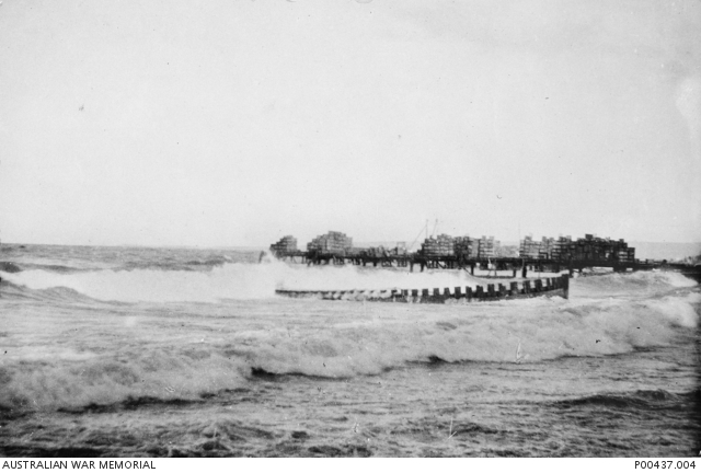Anzac Beach (Gallipoli). ?1915-10-28. Rough seas break near ?Watson's ...