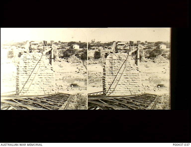 Kroonstad, South Africa. 1900. Ruins of a railway bridge between ...