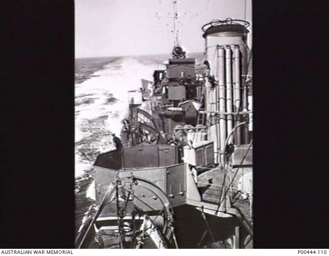AUSTRALIA, 1942. HMAS ARUNTA UNDERGOING SEA TRIALS OFF THE COAST OF NSW ...