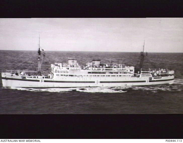 AUSTRALIA 1943-04-02. HOSPITAL SHIP WANGANELLA (9576 TONS) PHOTOGRAPHED ...