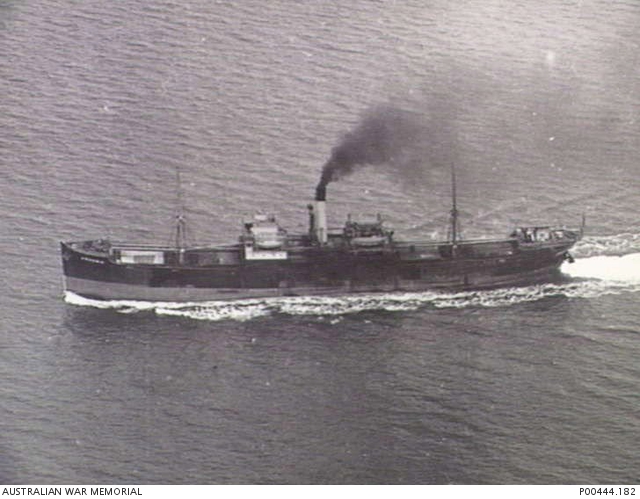 1939-12-07. AERIAL PORT VIEW OF THE MERCHANT VESSEL AROONA. (NAVAL ...