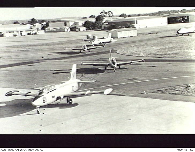 WILLIAMTOWN, NSW. 1970-03-26. MACCHI MB-326H TWO- SEAT ADVANCED TRAINER ...