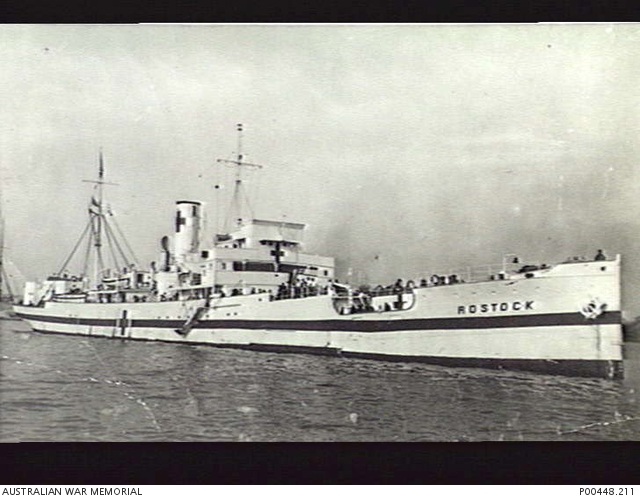PLYMOUTH, ENGLAND. 1944-09. THE GERMAN HOSPITAL SHIP "ROSTOCK ...