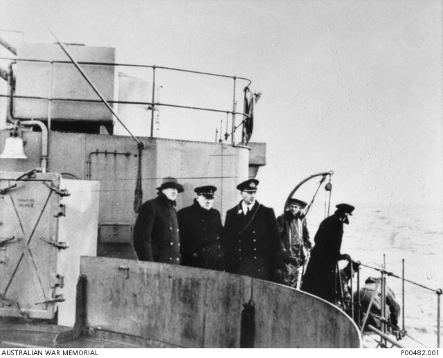 HMAS NAPIER EN ROUTE FROM THURSO TO SCAPA FLOW. PICTURED ARE LIEUTENANT ...
