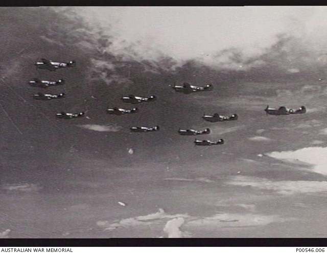 1945? TWELVE CURTISS KITTYHAWK AIRCRAFT OF NO. 80 SQUADRON, RAAF ...