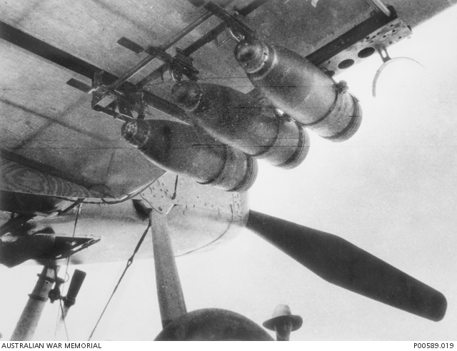 No. 1 Squadron Australian Flying Corps (AFC). Artillery shells used as ...