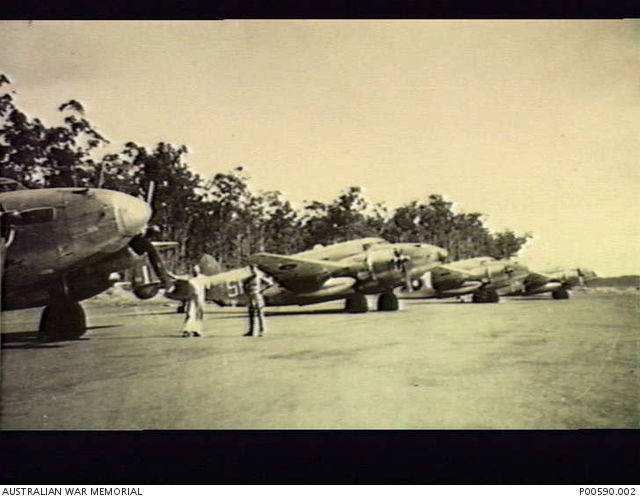 GOVE, NT. C. 1944. FOUR LOCKHEED VENTURA AIRCRAFT OF NO. 13 SQUADRON ...