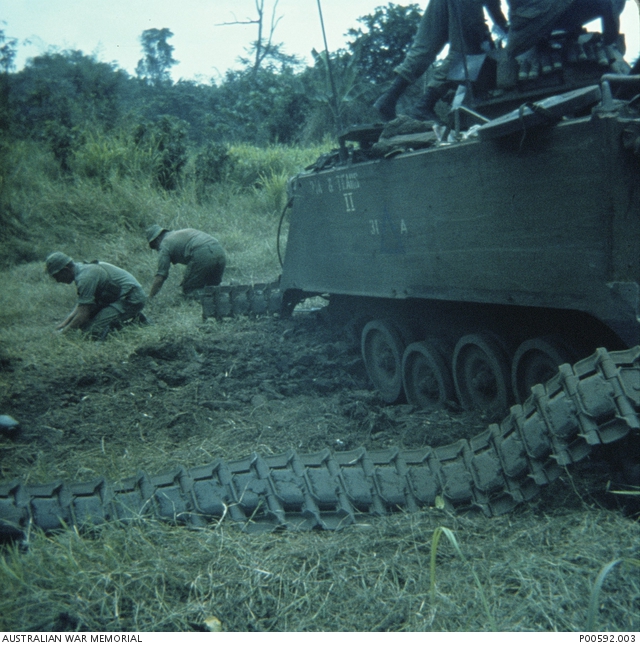 M113A1 ARMOURED PERSONNEL CARRIER NO 31A DAMAGED BY A VIET CONG ANTI ...