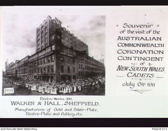 SHEFFIELD, ENGLAND, 1911-07-06. SOUVENIR PRODUCED BY WALKER AND HALL ...