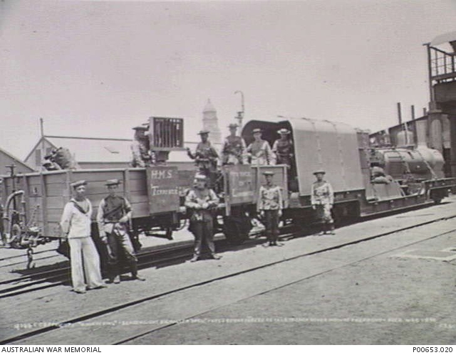 SOUTH AFRICA 1899, PROBABLY DURBAN. SAILORS MANNING AN ARMOURED TRAIN ...