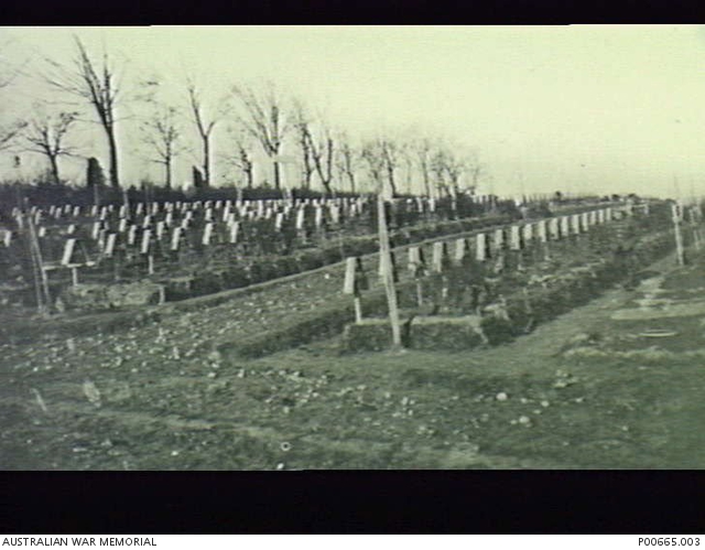 PREMONT, FRANCE, 1918-11. VIEW OF GERMAN CEMETERY. (DONOR: J. HEILY ...
