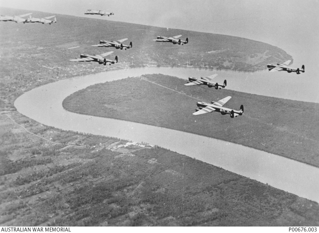 MALAYA, 1954-11. NO. 1 SQUADRON RAAF AND RAF LINCOLN BOMBER AIRCRAFT ...