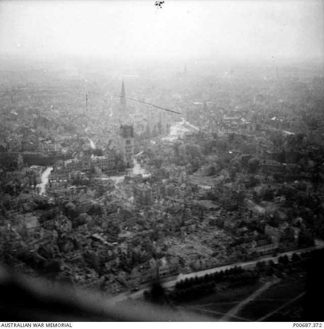 GERMANY, 1945-05-08. V.E. DAY, AERIAL VIEW OF MUNSTER (122.12 ...