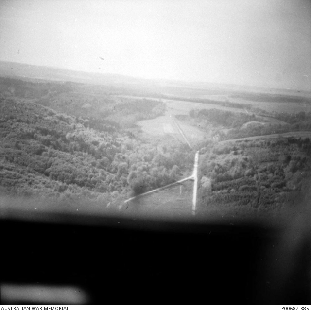 HANOVER, GERMANY, 1945-05-08. AERIAL VIEW OF TOWN SHOWING BOMB DAMAGE ...