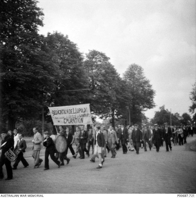 MONS, BELGIUM, 1945-06-24. PROTEST MARCH ADVOCATING THE ABDICATION OF ...