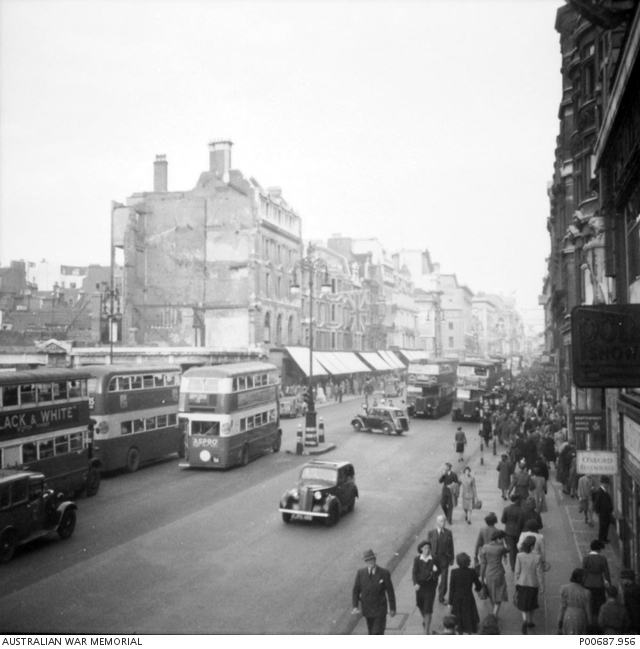 LONDON, ENGLAND, 1945-09. STREET SCENES IN OXFORD STREET. (173.7 ...